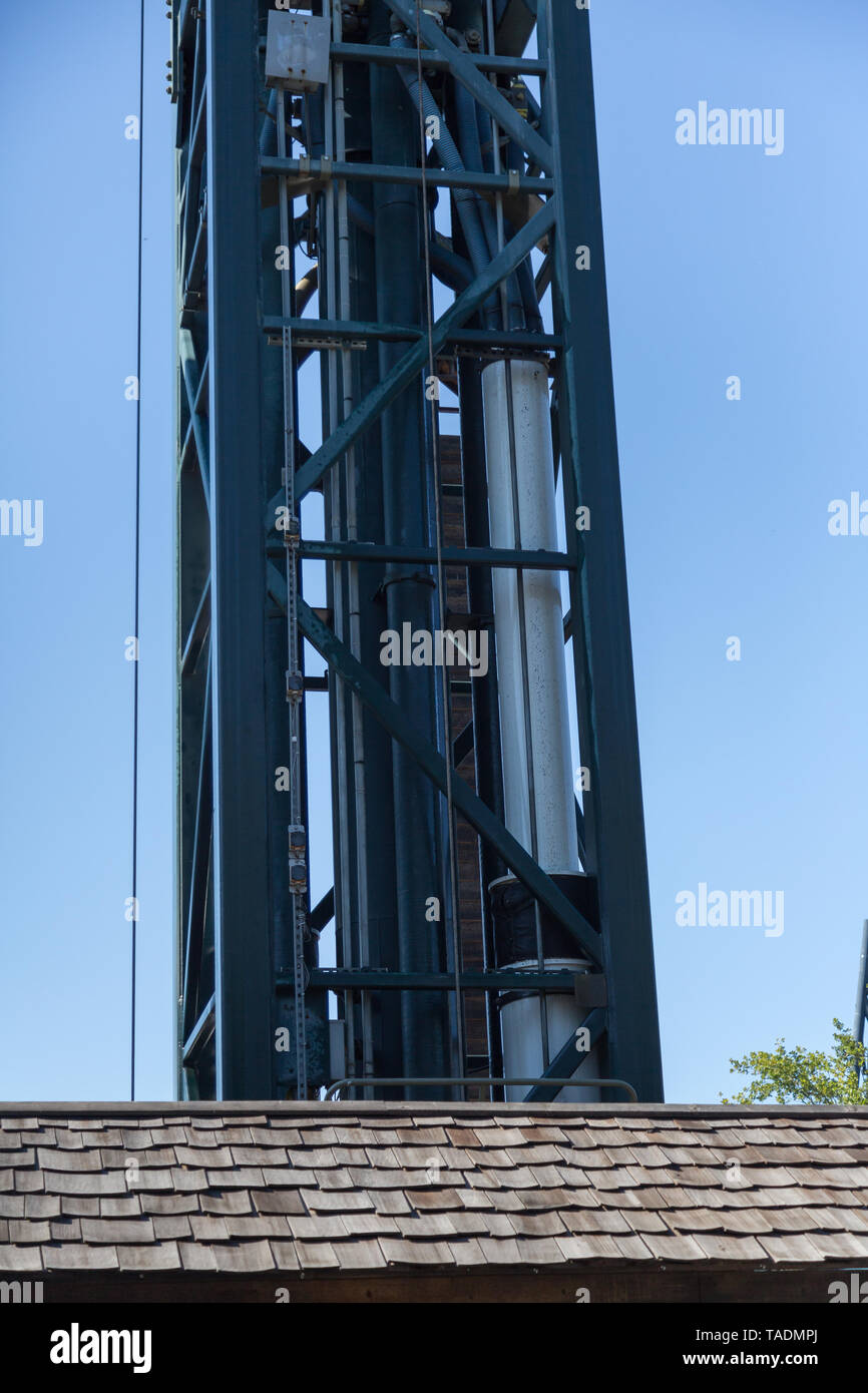 Detail of a Giant Piston inside a Metal Tower Stock Photo - Alamy