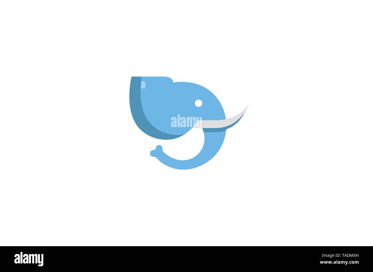 Creative Blue Elephant Head Logo Vector Design Icon Symbol Illustration ...