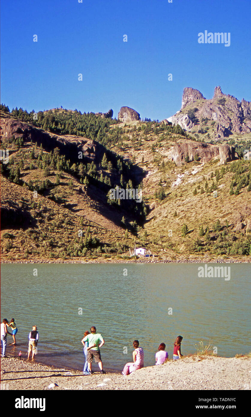 Patagonia Argentina. Limay river in the Encantado Valley (scanned from ...