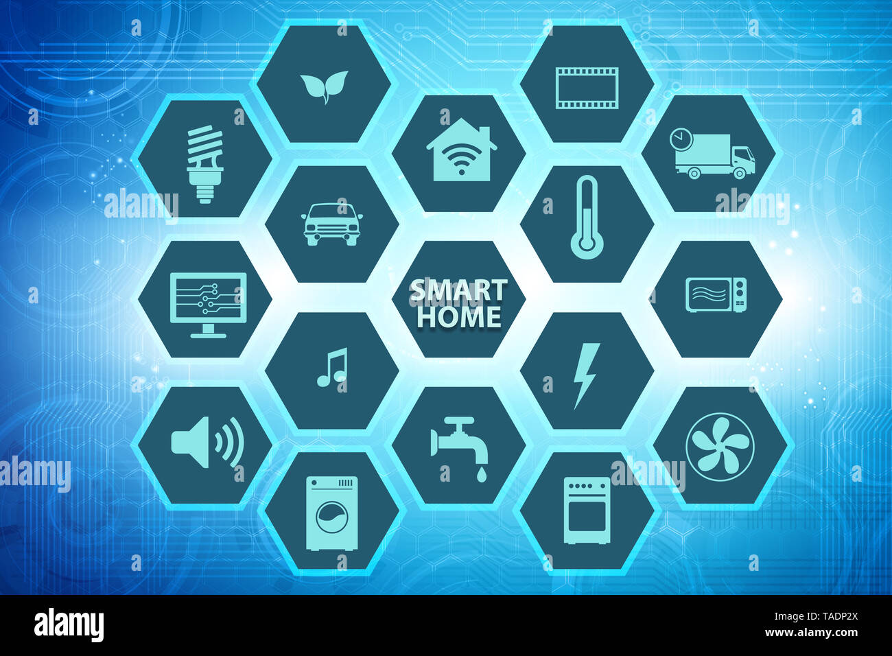Smart home concept - 3d rendering Stock Photo - Alamy