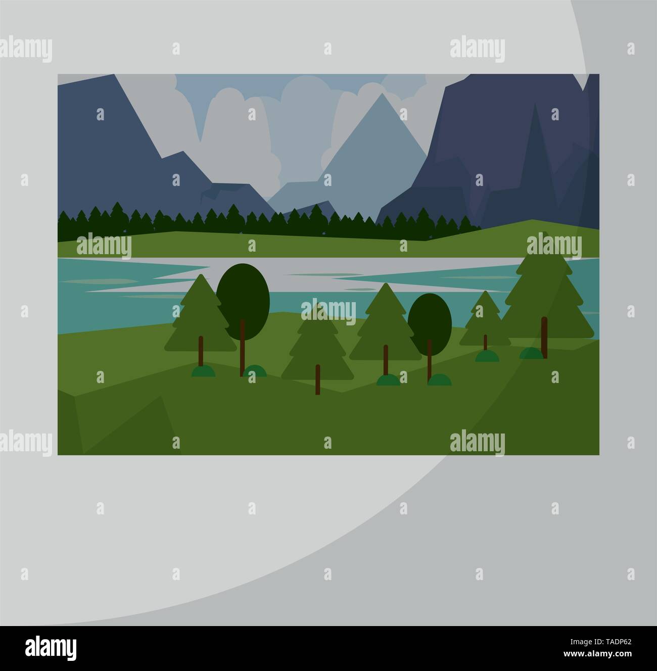 Landscape instant photo isolated cartoon Stock Vector Image & Art - Alamy