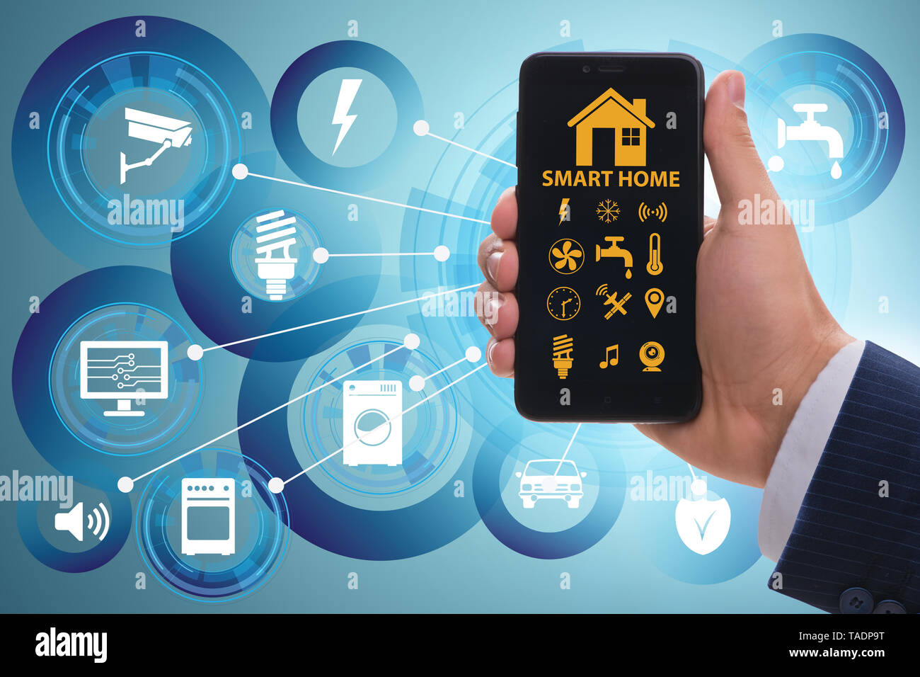 Smart home concept with devices and appliances Stock Photo - Alamy