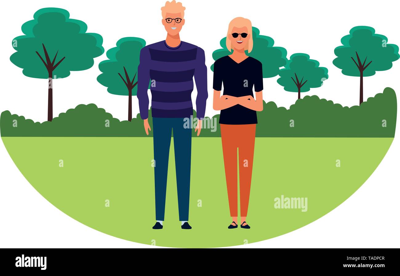 Couple Avatar Cartoon Character Vector Illustration Stock Vector Image And Art Alamy