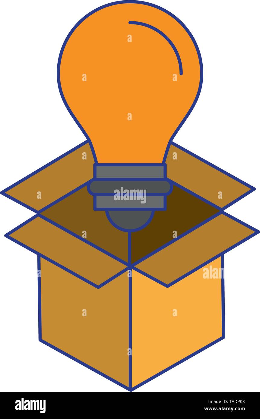 Box open with bulb light symbol Stock Vector Image & Art - Alamy