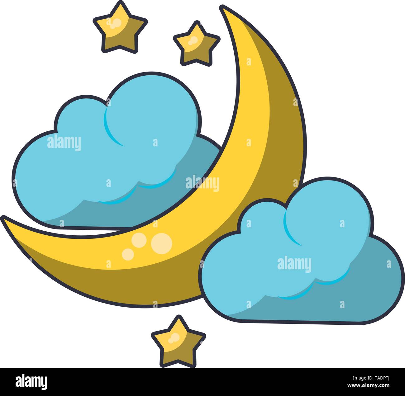 Moon cloud and raining drop Stock Vector Image & Art - Alamy