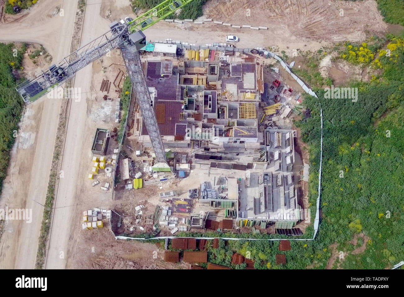 Construction site - Aerial image of a large Residential compound during ...