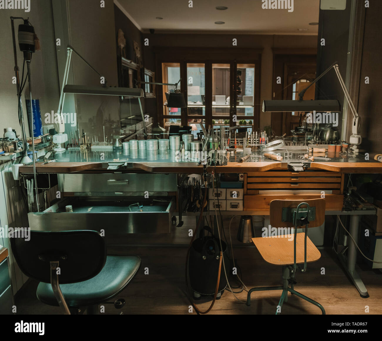 Interior of a jewellery making workshop Stock Photo - Alamy