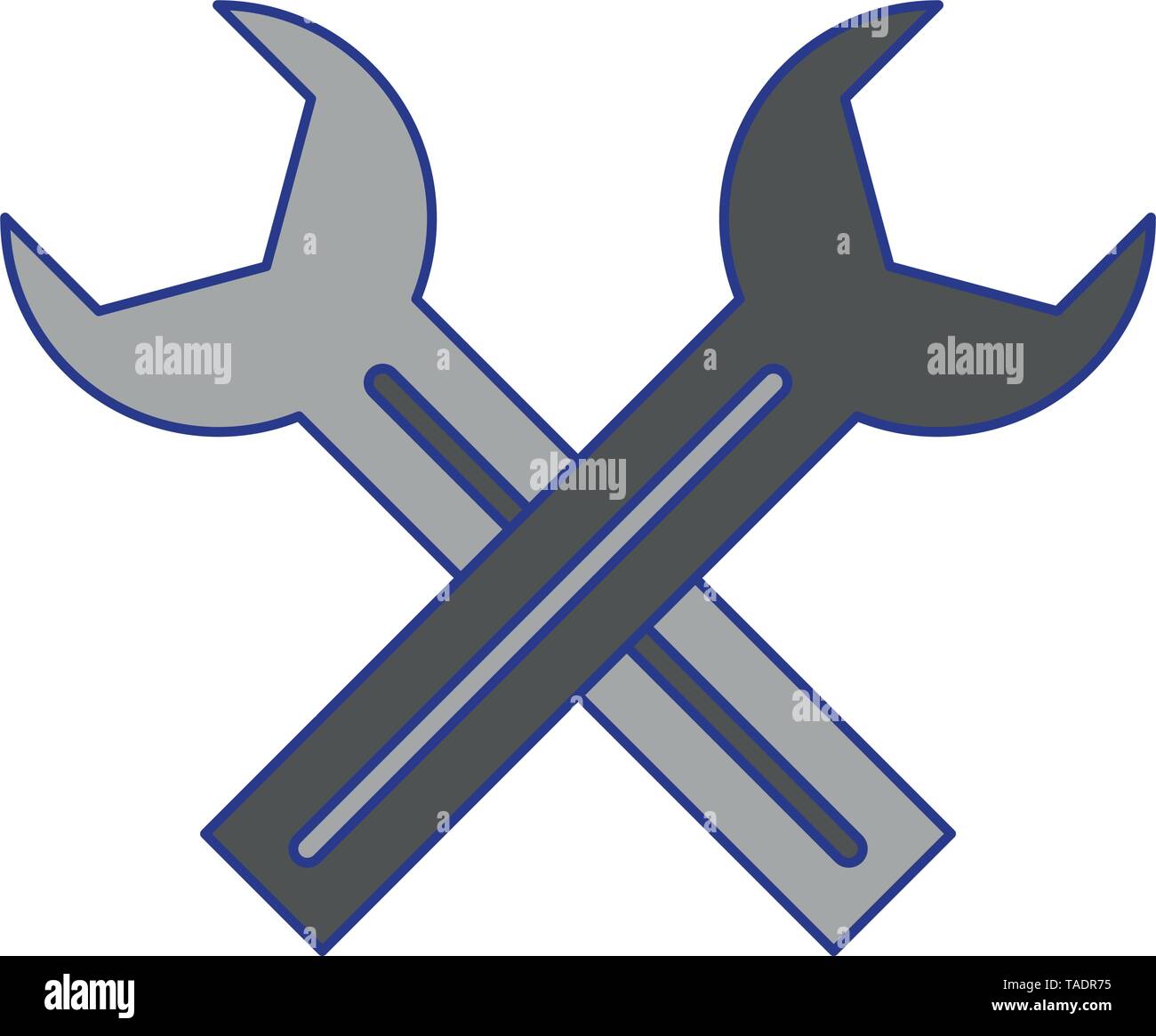 Construction tools wrench crossed vector illustration Stock Vector ...