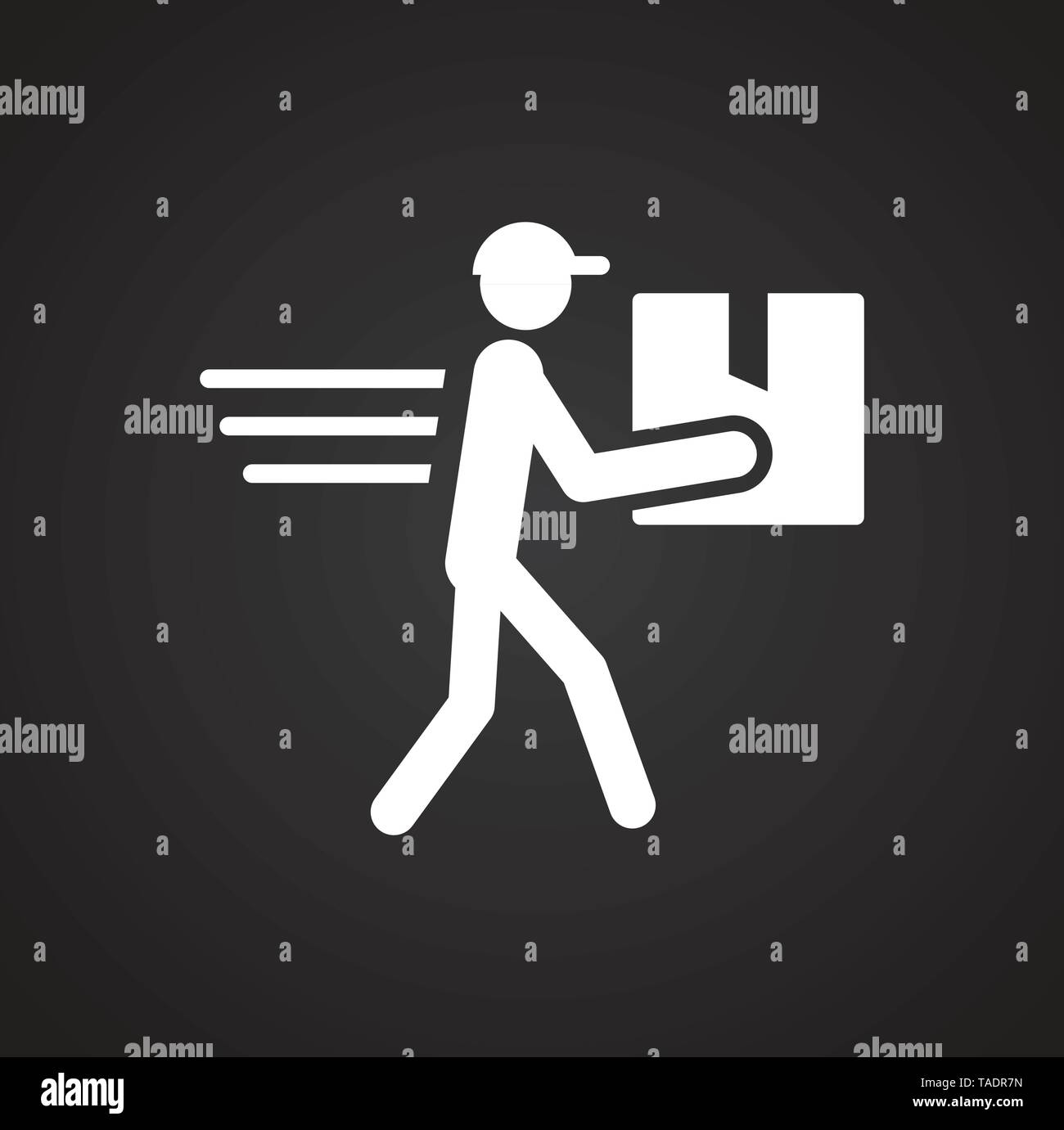 Delivery related icon on background for graphic and web design. Simple ...