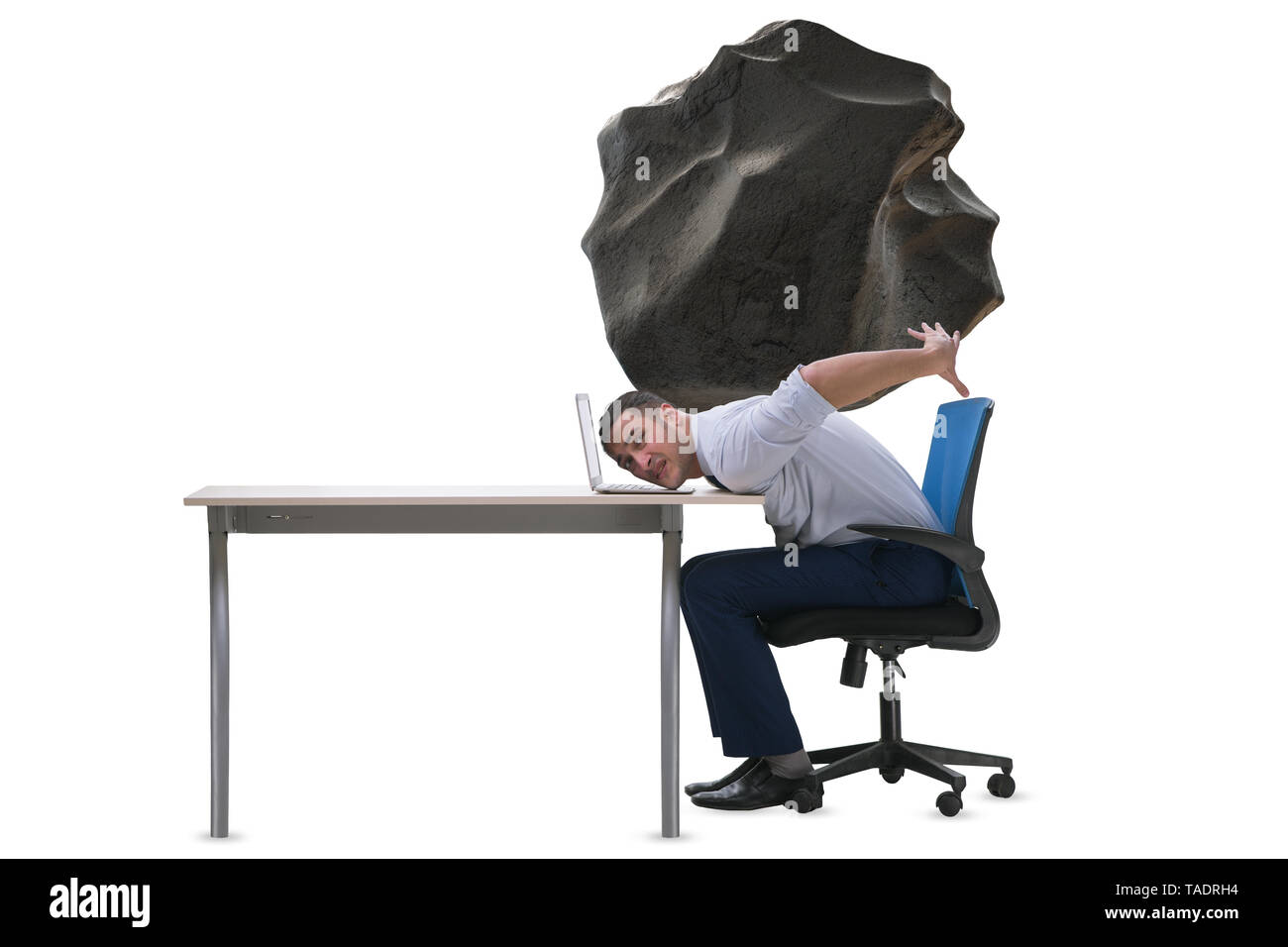 Employee under the burden of work Stock Photo - Alamy