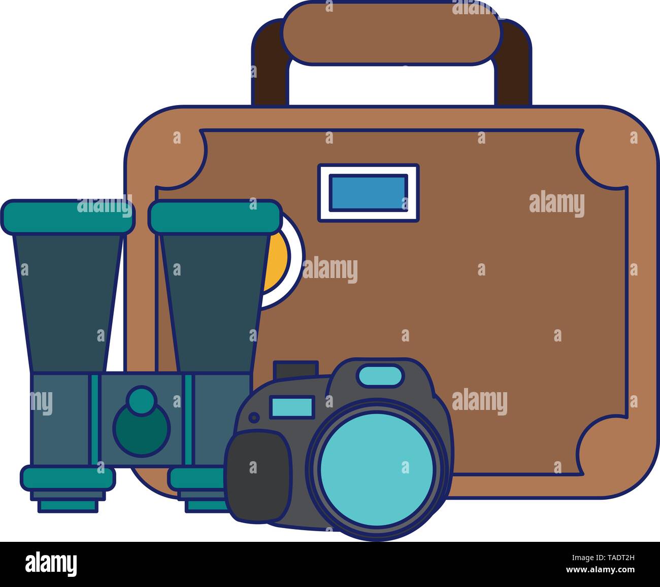 Travel and vacations symbols blue lines Stock Vector Image & Art - Alamy