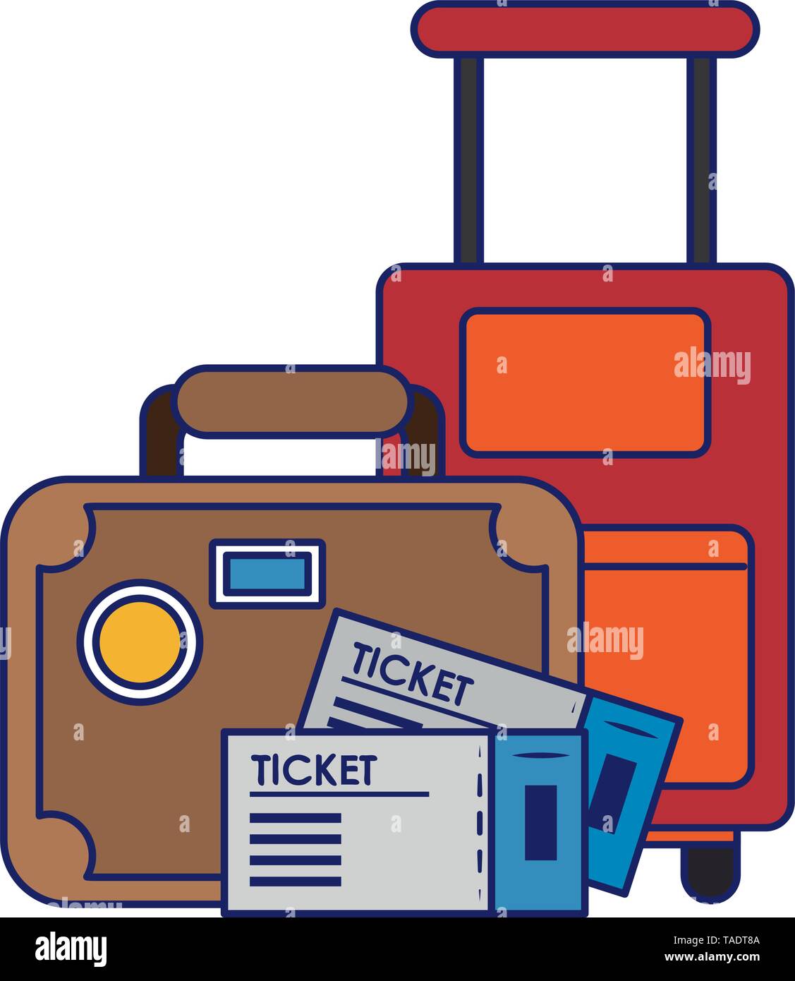 Travel and vacations symbols blue lines Stock Vector Image & Art - Alamy