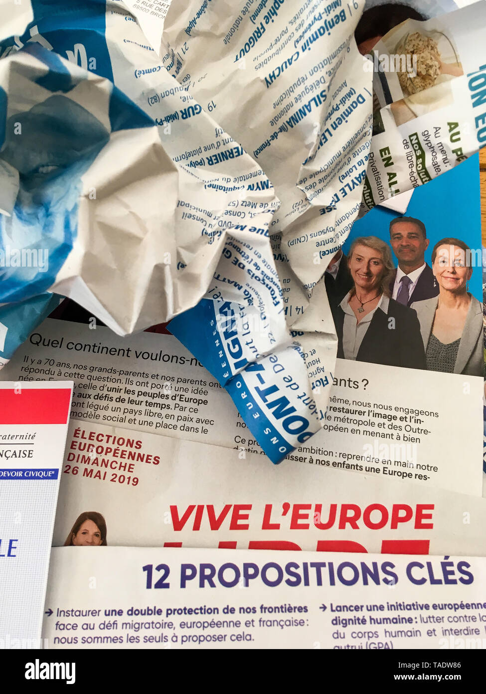 French voting card and electoral material, Lyon, France Stock Photo - Alamy