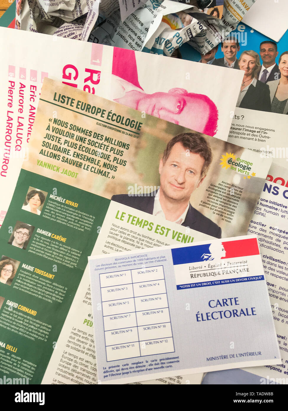 French voting card and electoral material, Lyon, France Stock Photo - Alamy