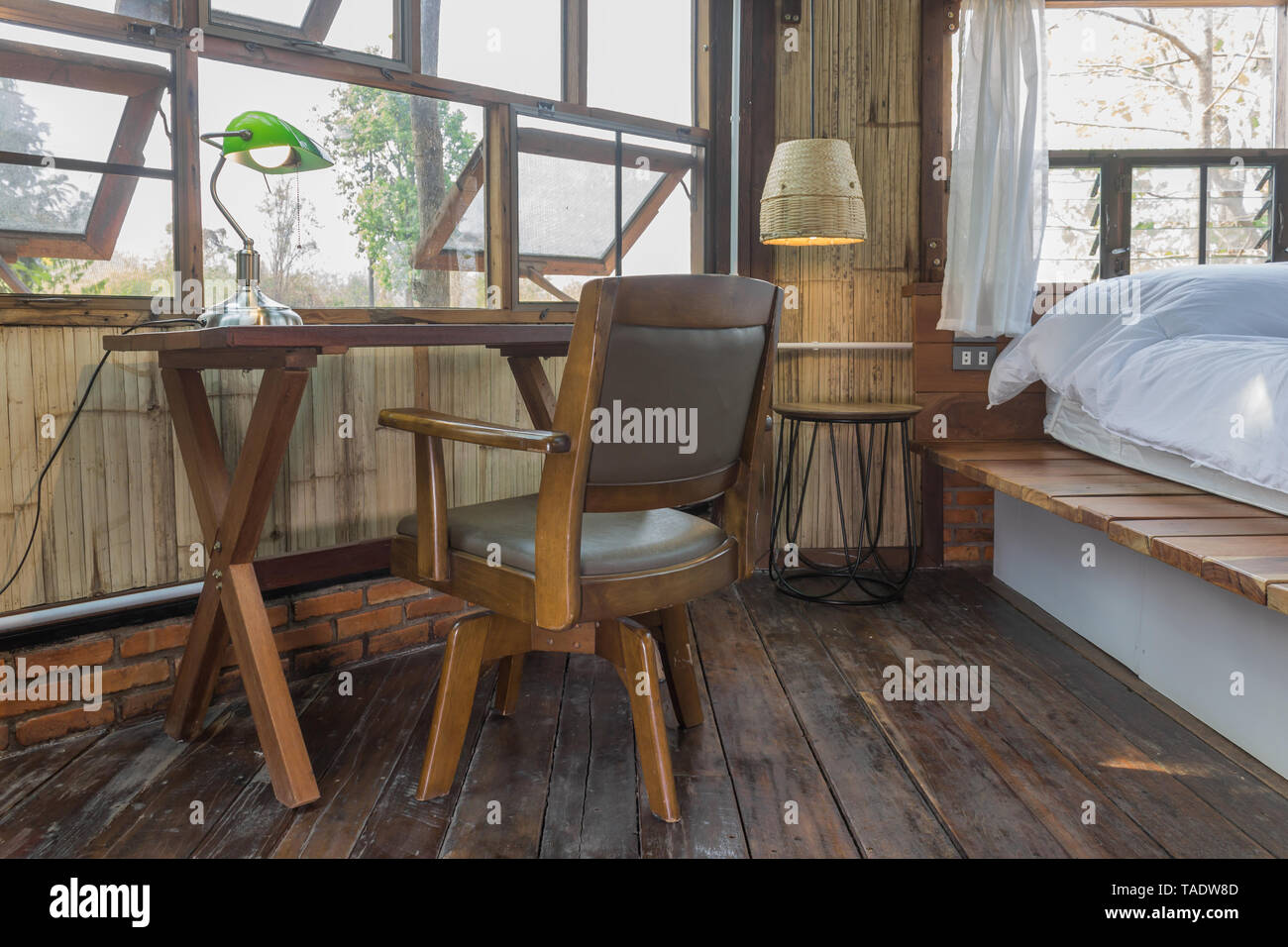 Arm Chair and Table in Bedroom of Interior Design Room. Interior design ...