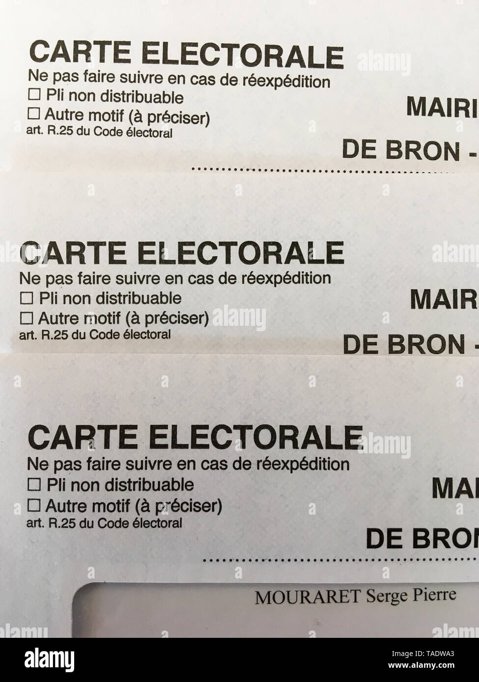 French voting card, France Stock Photo - Alamy
