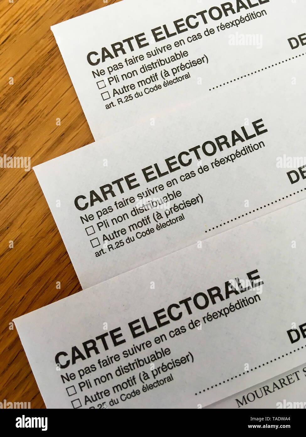 French voting card, France Stock Photo - Alamy