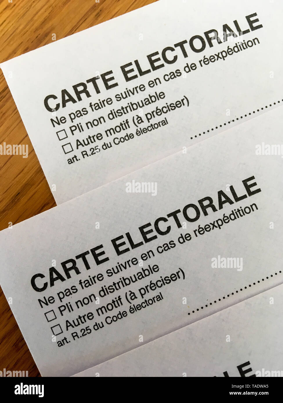 French voting card, France Stock Photo - Alamy