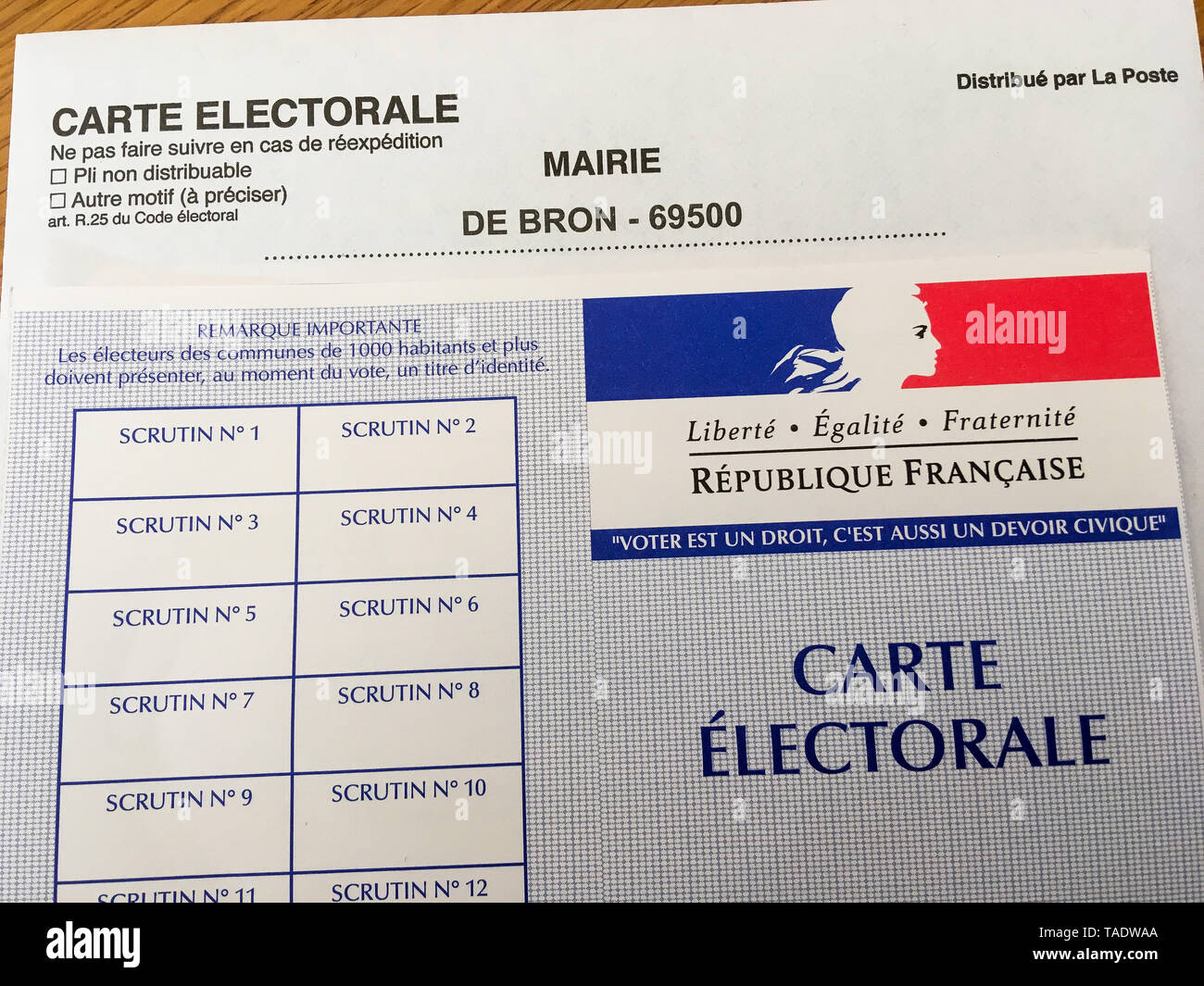 French voting card, France Stock Photo - Alamy