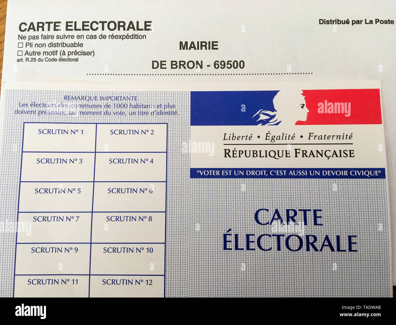 French voting card, France Stock Photo - Alamy