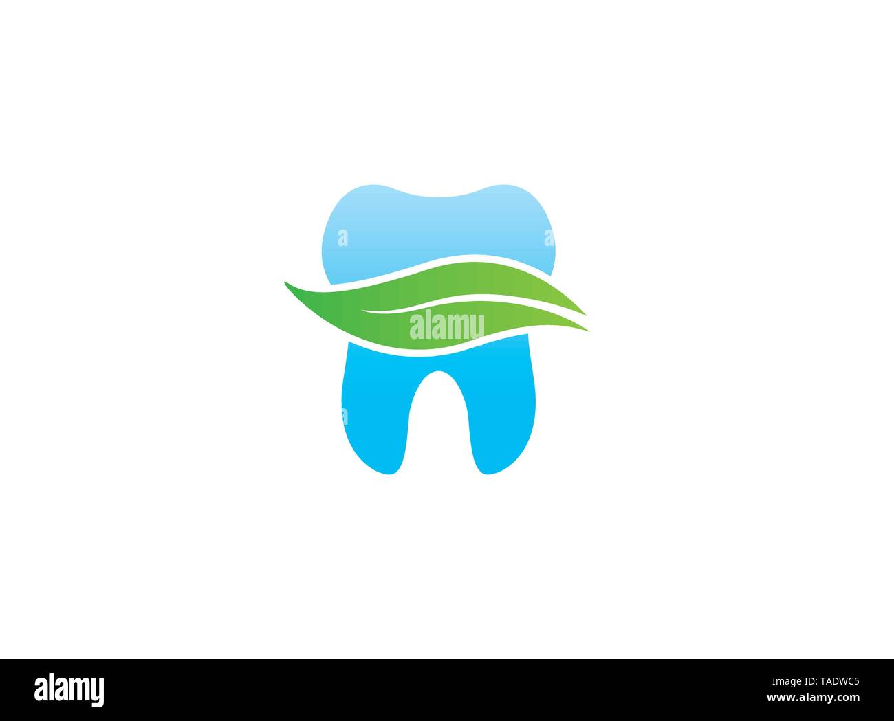 Creative Dental Tooth Leaf Logo Design Illustration Stock Vector Image ...