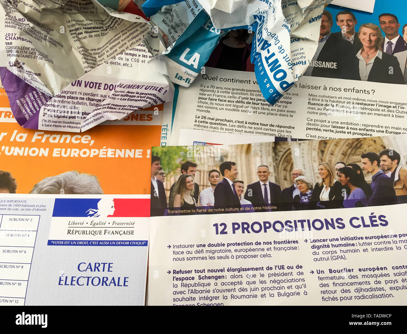 French voting card and electoral material, Lyon, France Stock Photo - Alamy