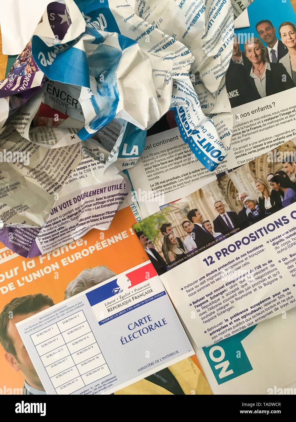 French voting card and electoral material, Lyon, France Stock Photo - Alamy