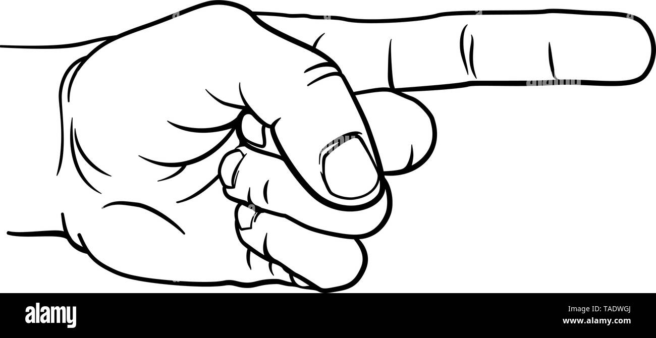 Hand Pointing Direction Finger Engraving Woodcut Stock Vector Image ...