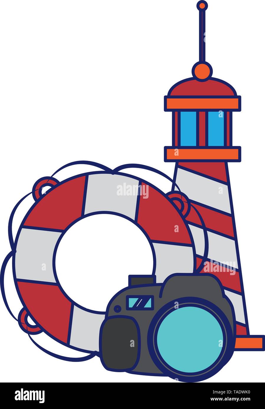 Travel and vacations symbols blue lines Stock Vector Image & Art - Alamy