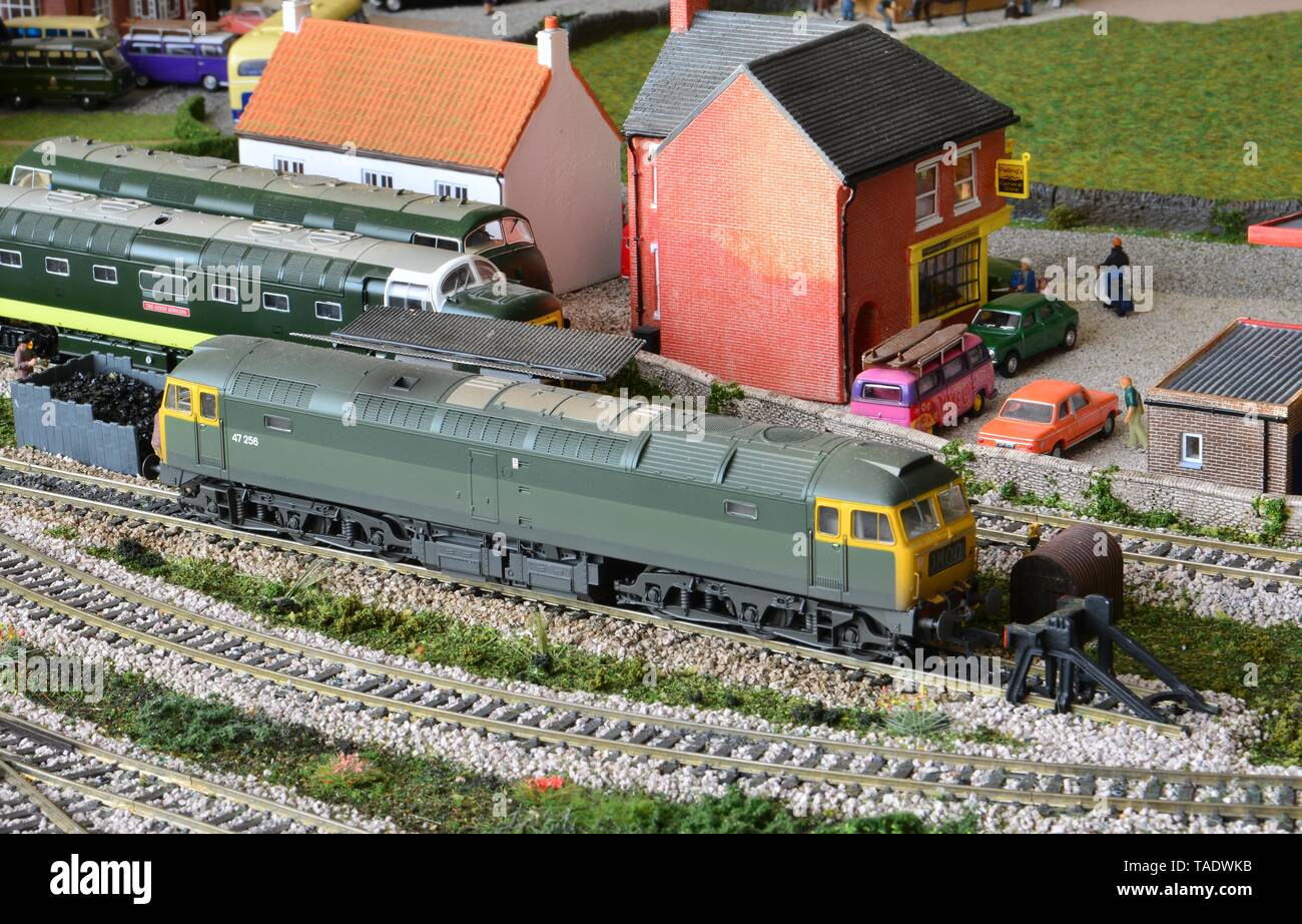 A model of a Diesel shunting yard in OO scale Stock Photo - Alamy