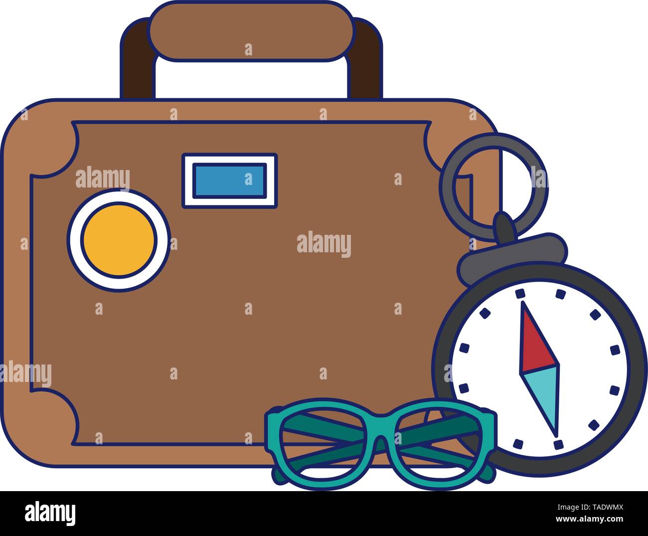 Travel and vacations symbols blue lines Stock Vector Image & Art - Alamy