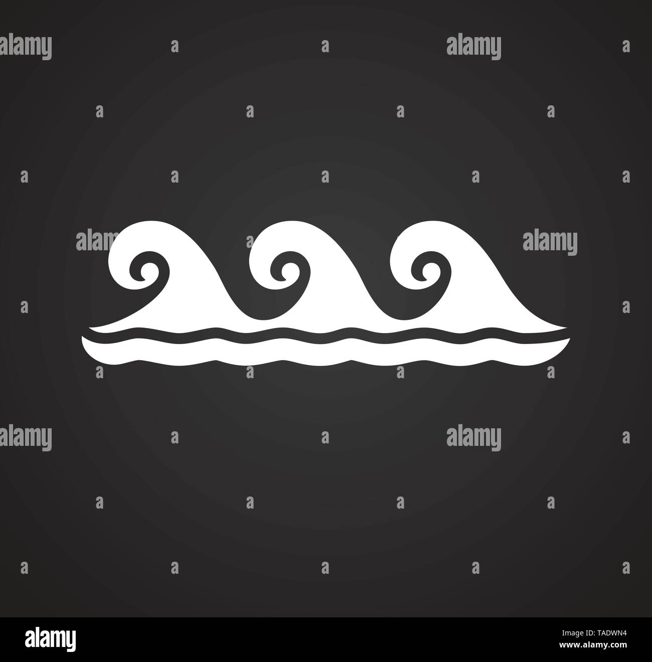 Waves icon on background for graphic and web design. Simple vector sign ...