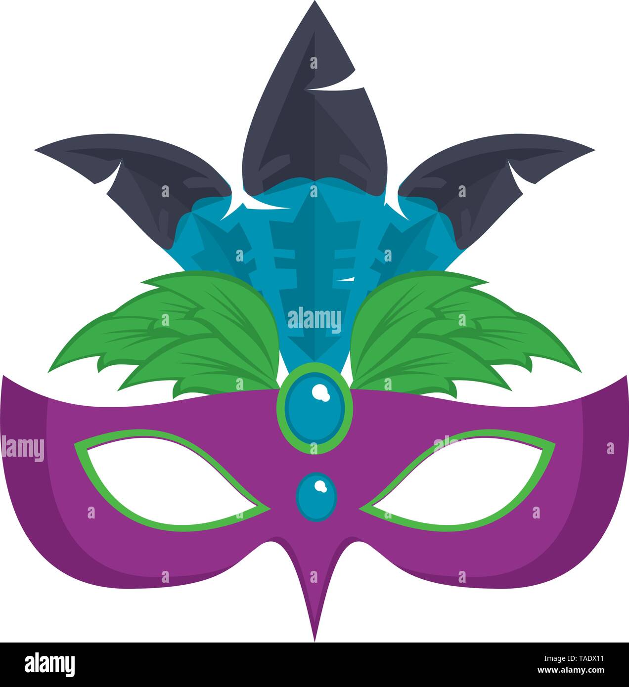 Party mask with feathers cartoons vector illustration Stock Vector ...