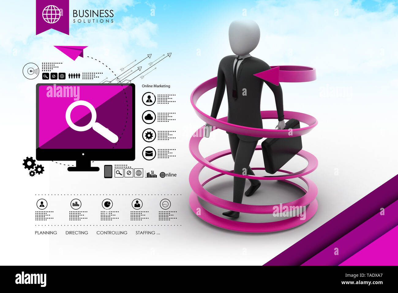 3d man business success concept Stock Photo - Alamy