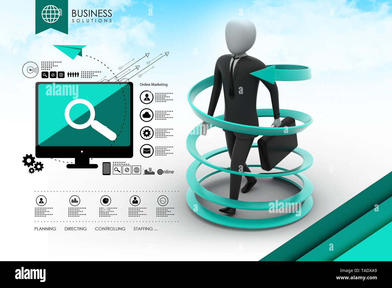 3d man business success concept Stock Photo - Alamy