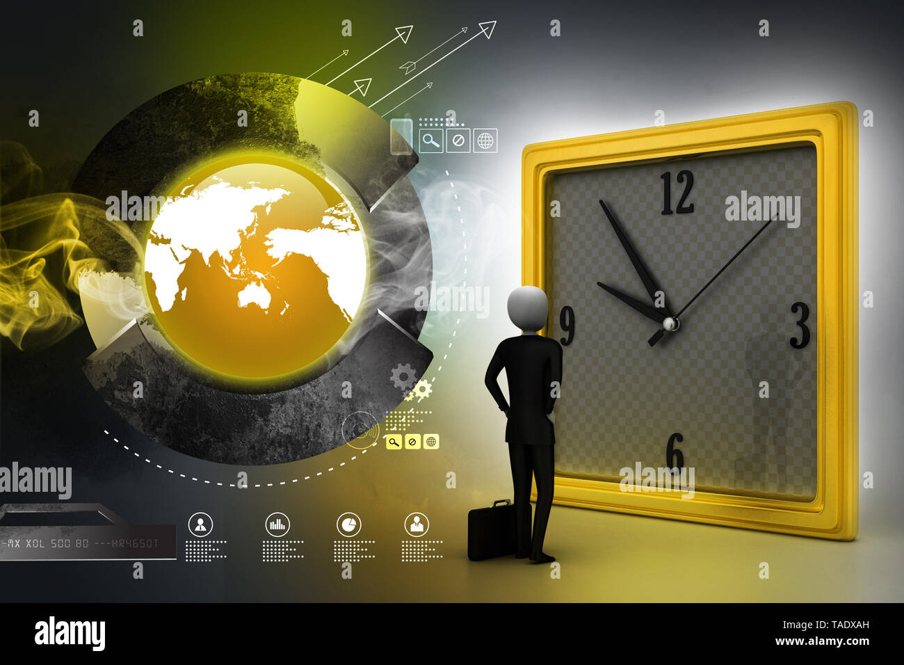 3d man watching the clock Stock Photo - Alamy