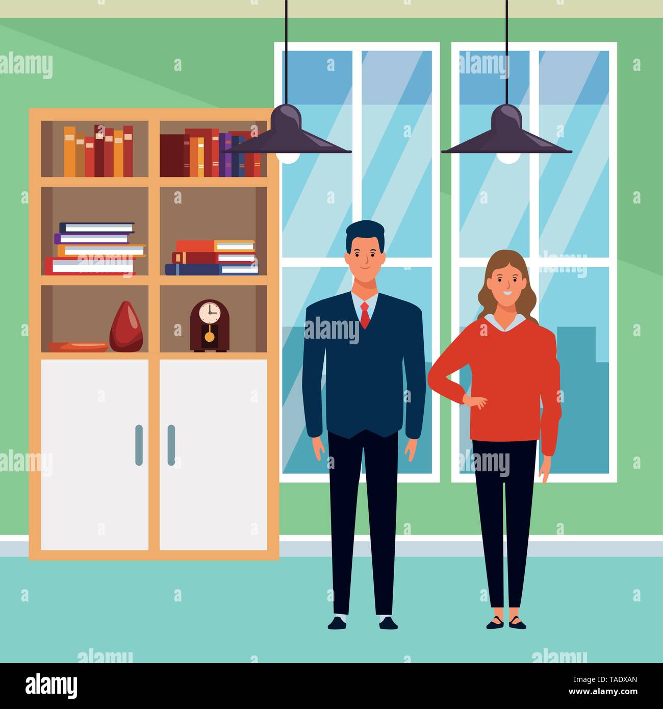 Couple Avatar Cartoon Character Vector Illustration Stock Vector Image And Art Alamy 