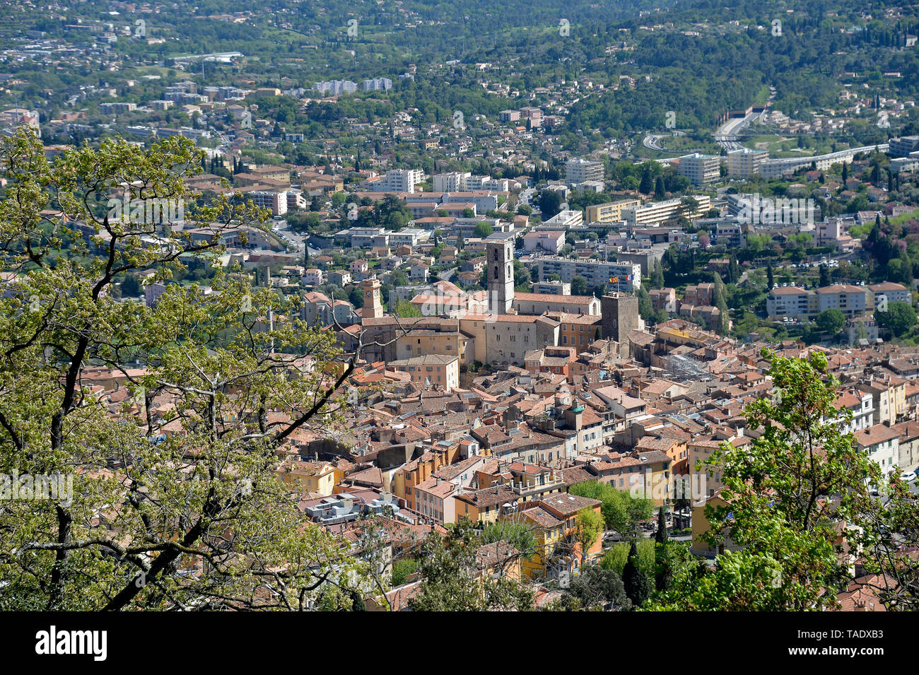 Overview of the city of Grasse, world's perfume capital Stock Photo - Alamy