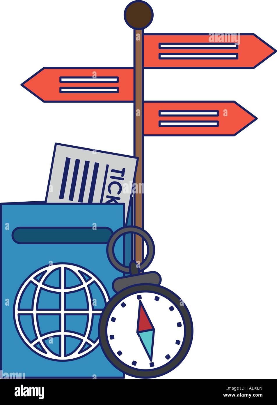 Travel and vacations symbols blue lines Stock Vector Image & Art - Alamy