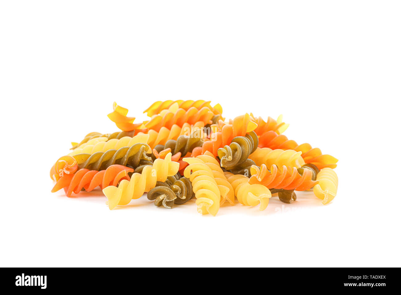 Pasta isolated on white background, closeup. Dry uncooked whole pasta ...