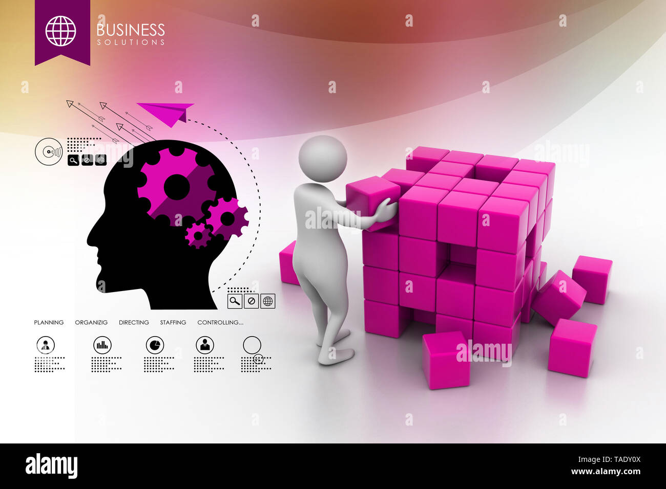 Person pushing a cube hi-res stock photography and images - Alamy