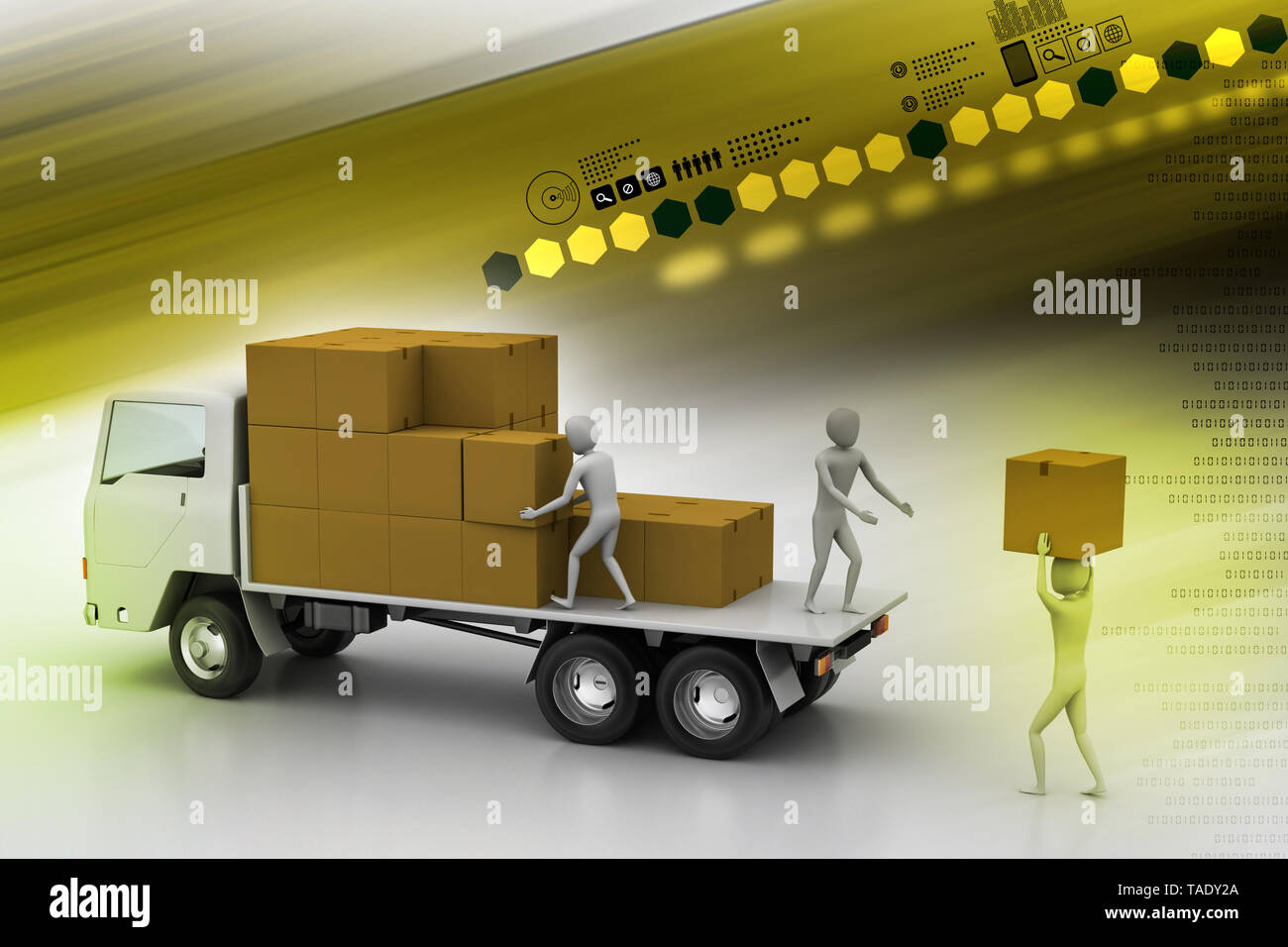 Transportation trucks in freight delivery Stock Photo - Alamy