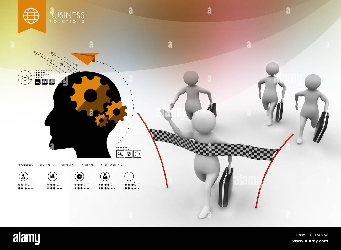 Business man reaching the finishing line Stock Photo - Alamy