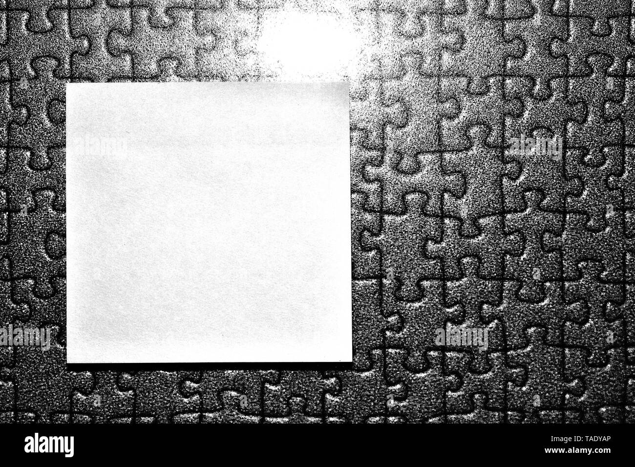 Piece of square note paper use for give notation stick to puzzle ...