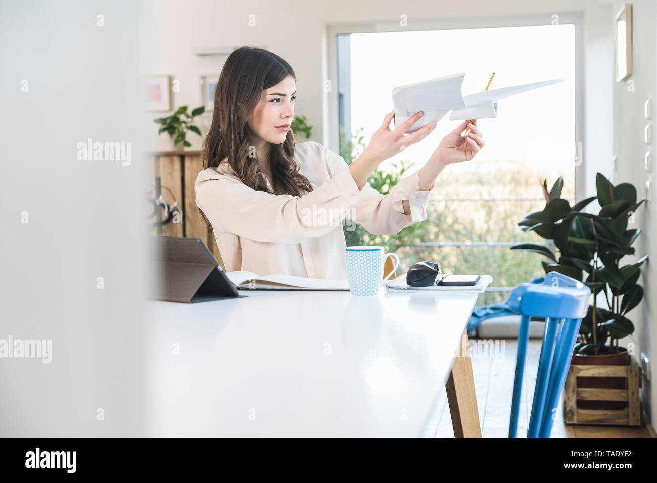 Woman model airplane hi-res stock photography and images - Alamy