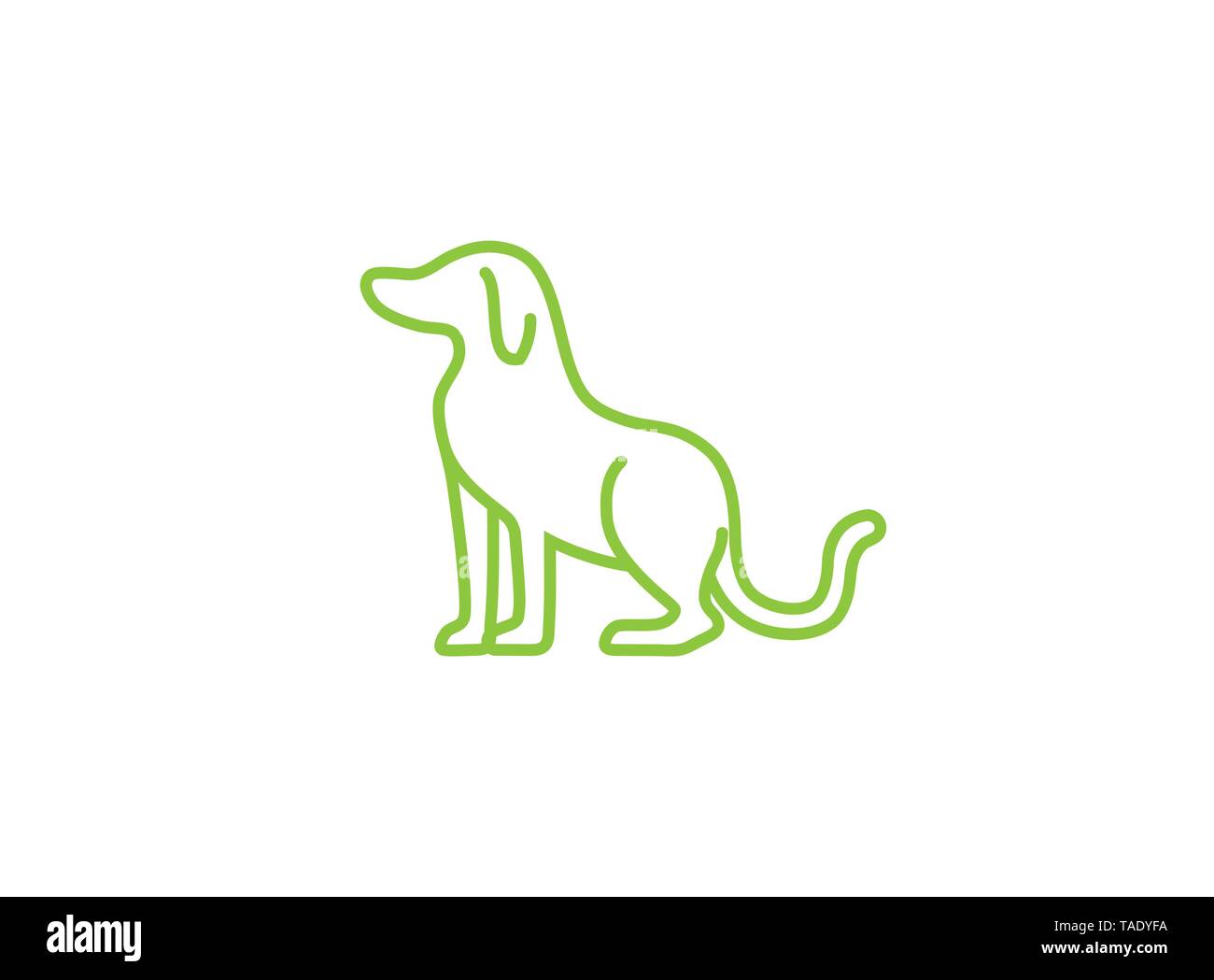 Creative Green Dog Logo Vector Design Illustration Stock Vector Image ...