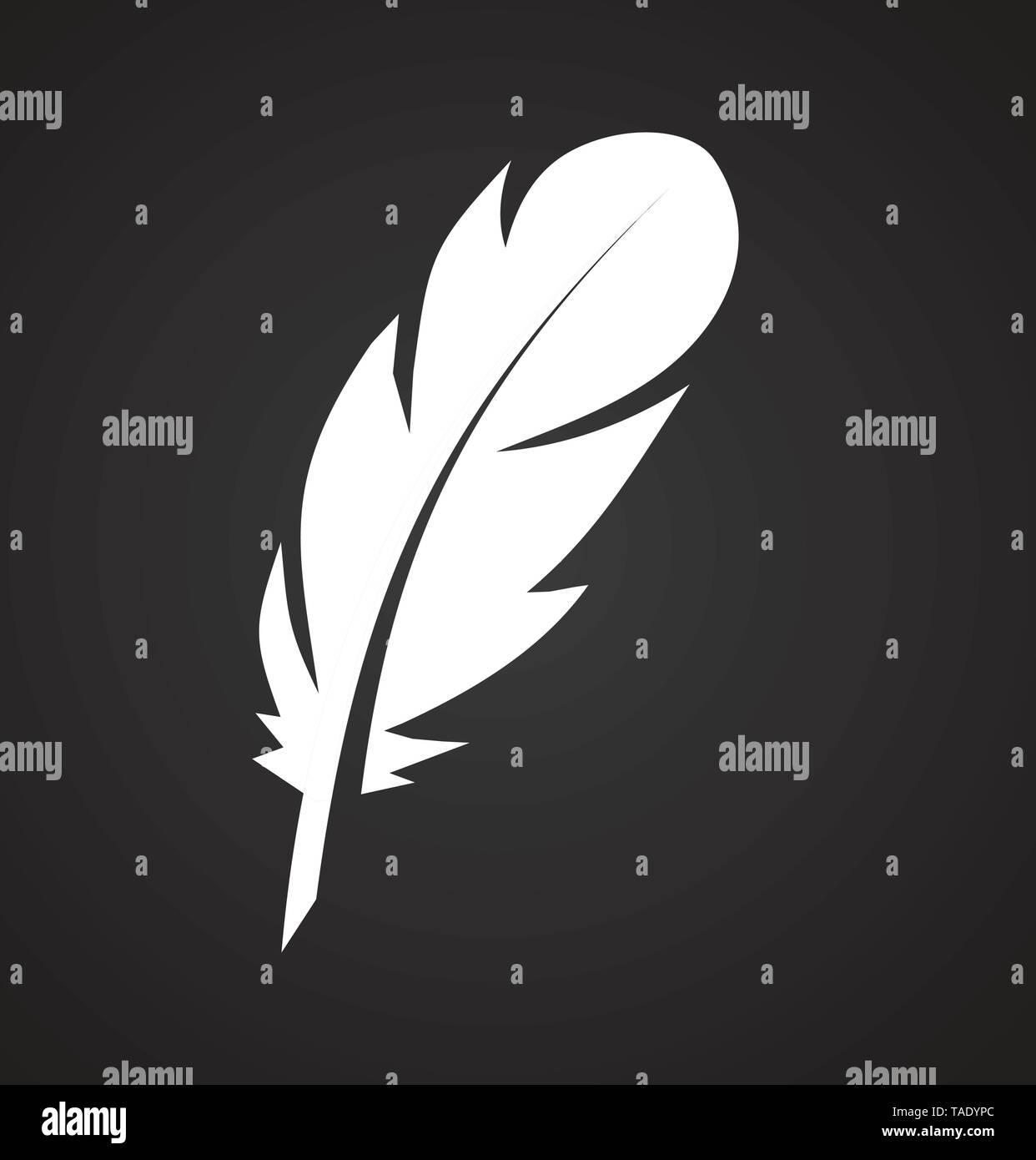Feather icon on background for graphic and web design. Simple vector ...