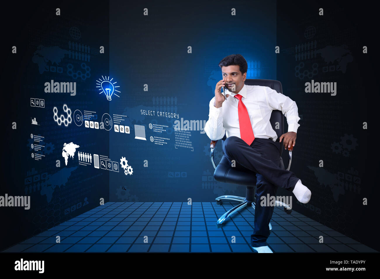 Business man thinking new idea Stock Photo - Alamy