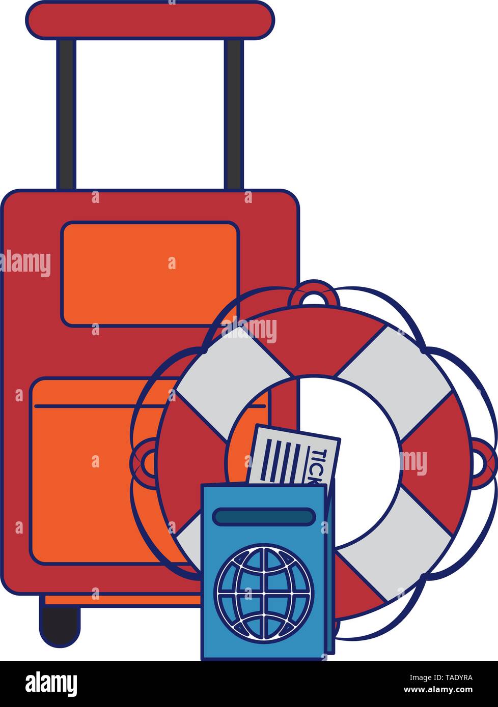 Travel and vacations symbols blue lines Stock Vector Image & Art - Alamy