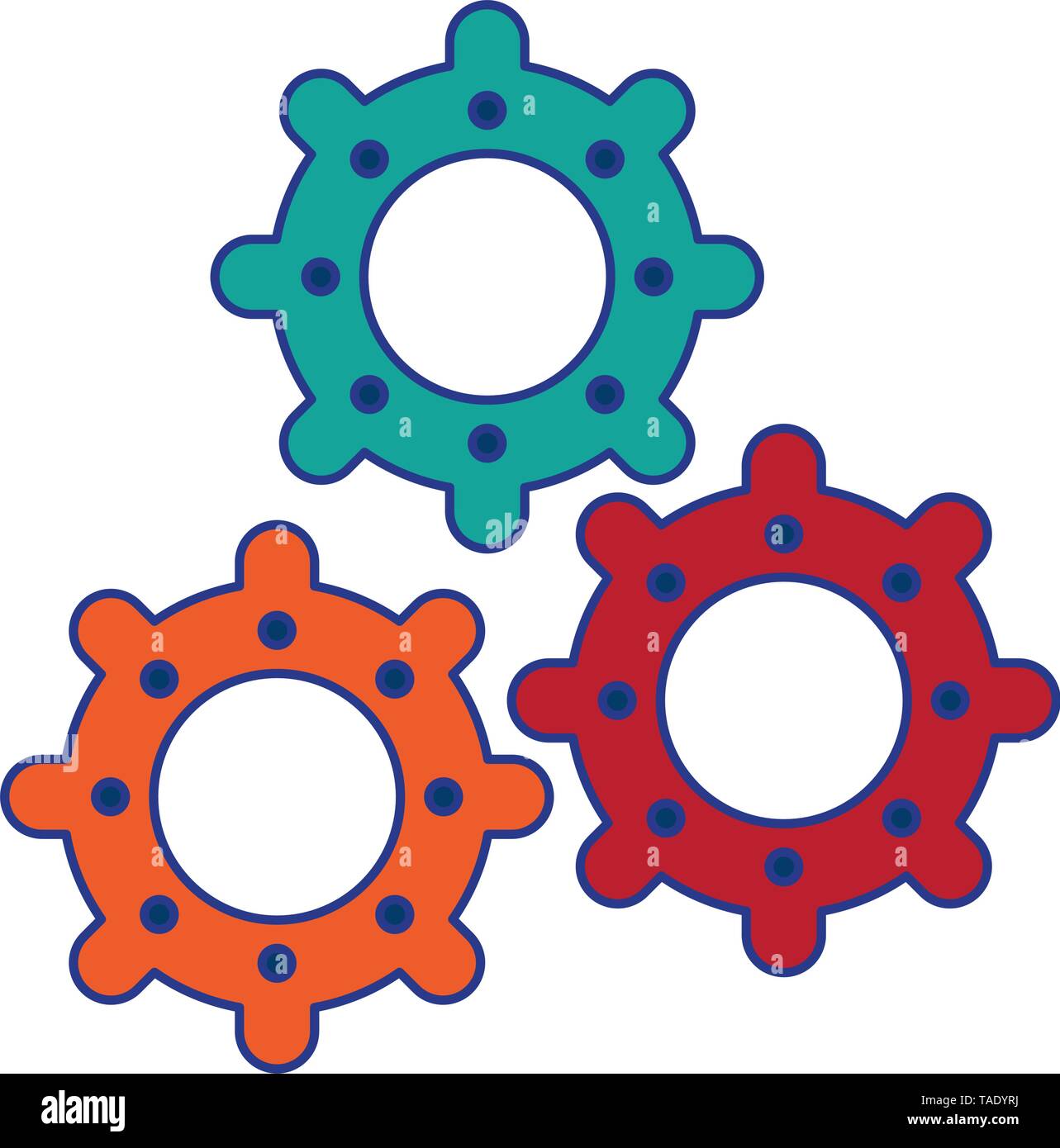 Gears machinery working isolated cartoon Stock Vector Image & Art - Alamy